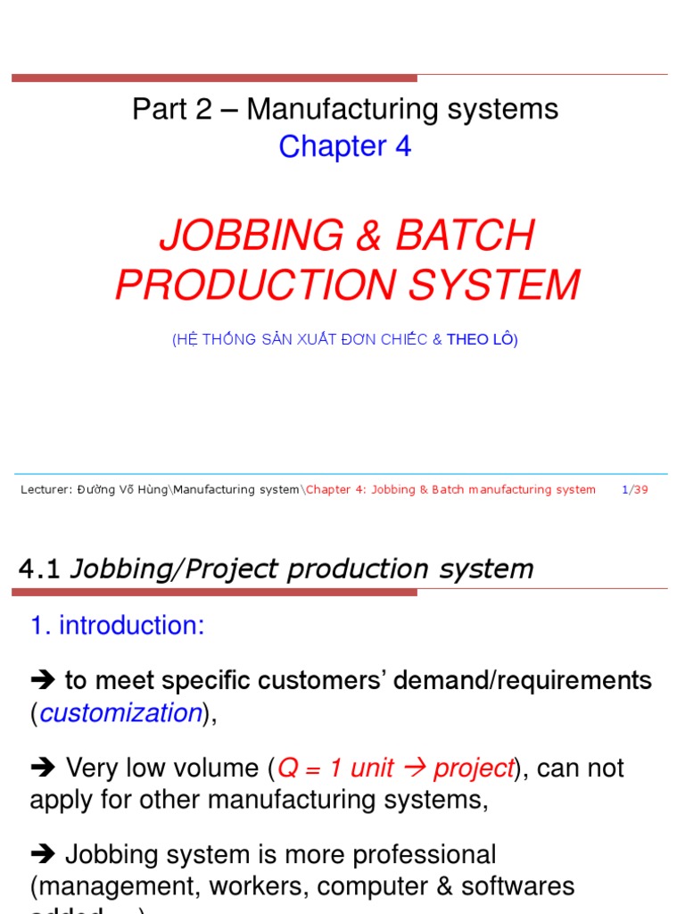 Chapter 4 Jobbing and Batch | PDF | Operations Management | Inventory
