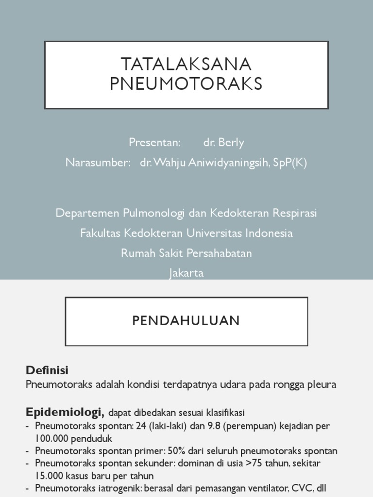 Dikusi Topik Dr. Berly Tatalaksana Pneumotoraks | PDF