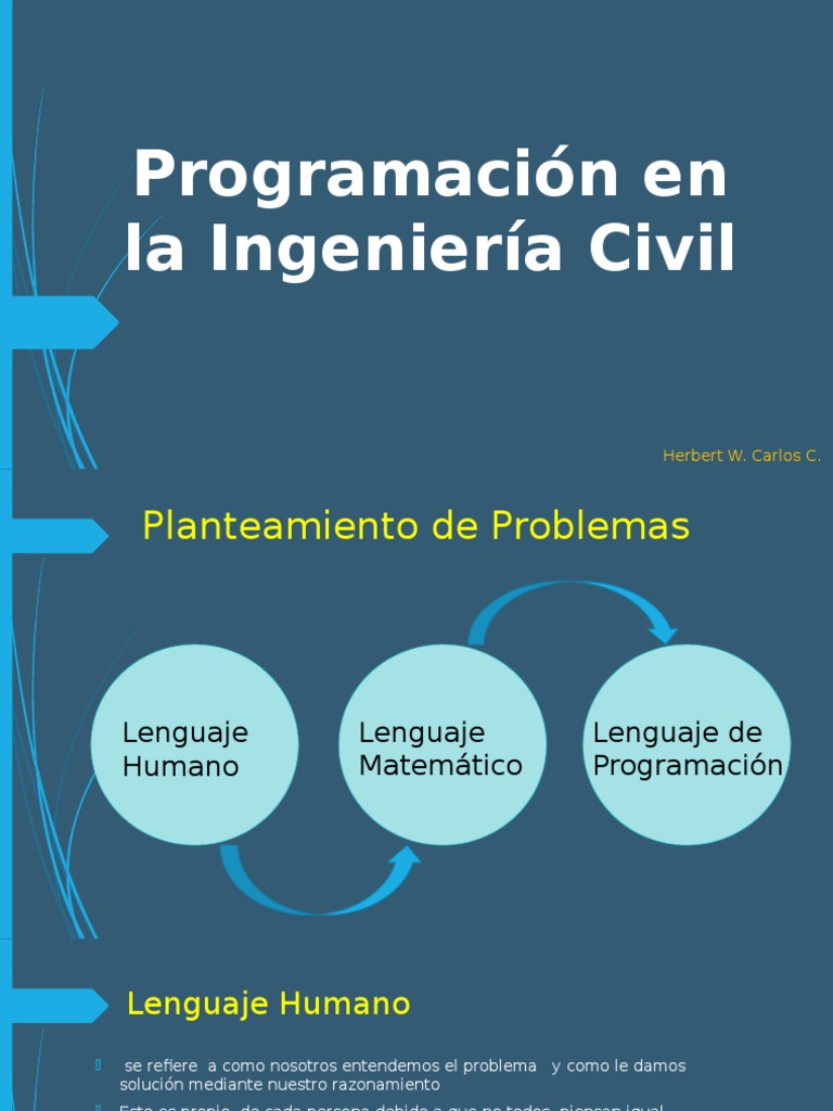 PROGRAMACION EN LA INGENIERIA CIVIL (PPT) | PDF | Lenguaje de ...