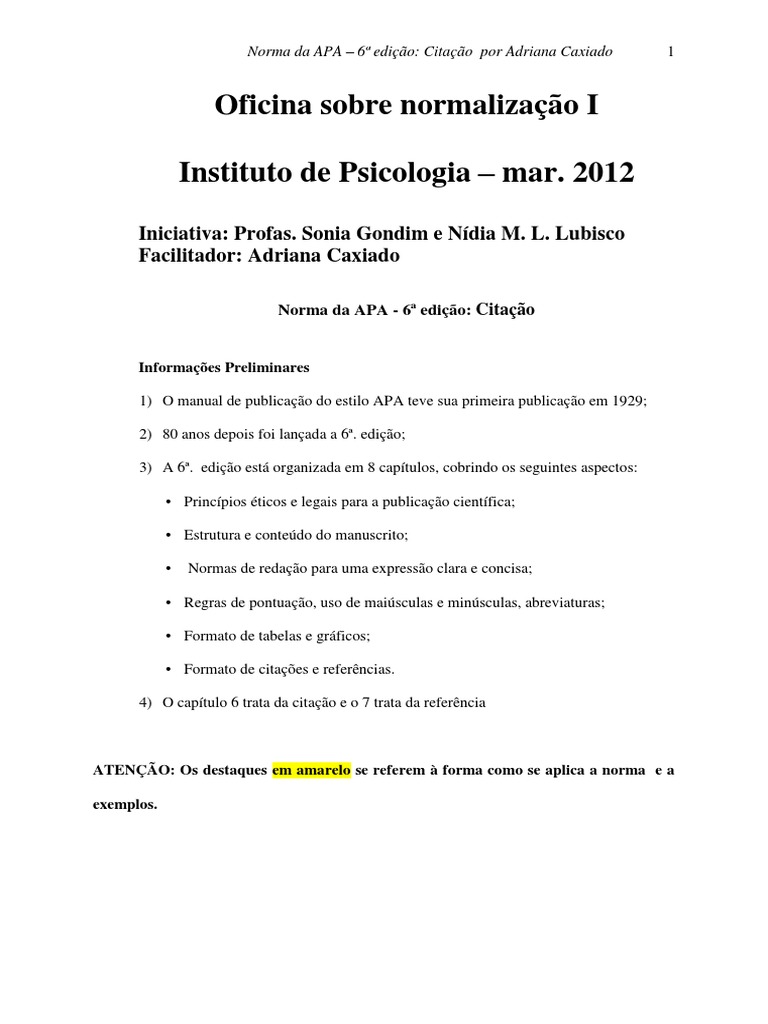 (APA) Normas 6 Ed PDF | PDF | Citação | Caixa alta e caixa baixa