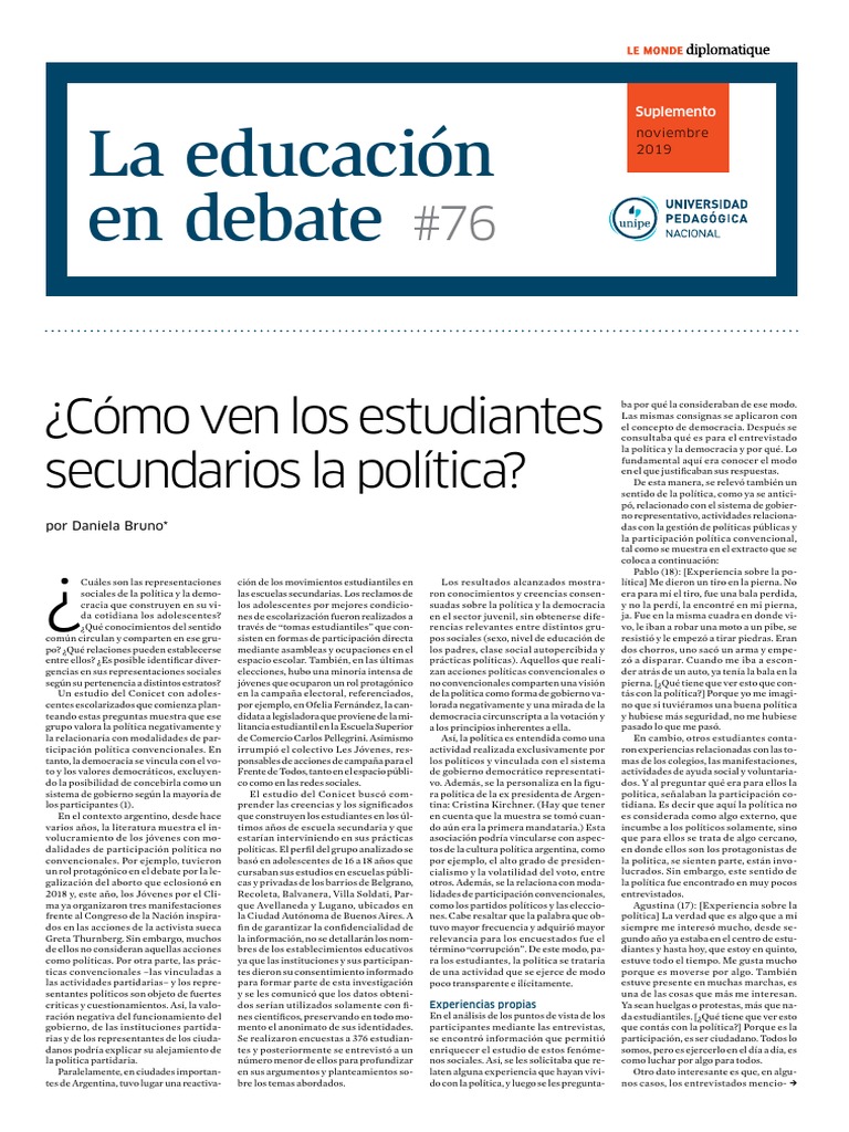 Adolescentes y sus visiones de política | PDF | Democracia | Ideologías ...