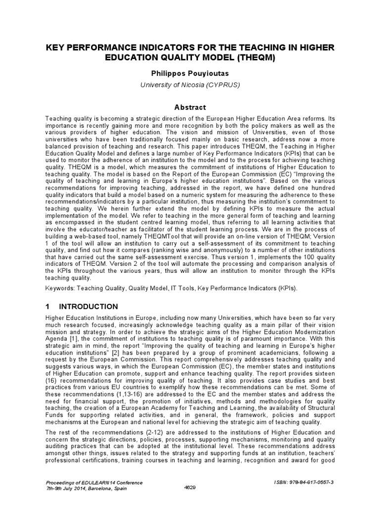 Key Performance Indicators For The Teach PDF | PDF | Teachers ...