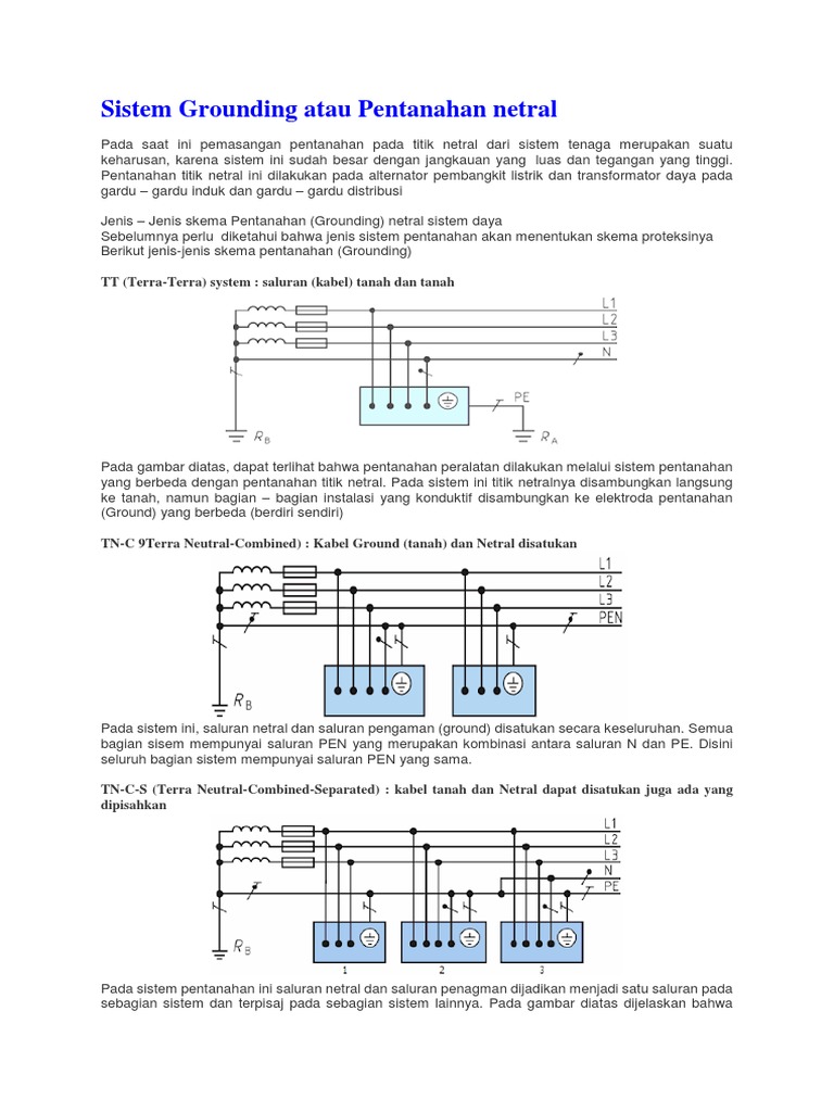 Sistem Grounding Atau Pentanahan Netral XXX | PDF
