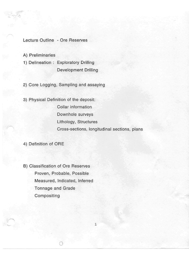 Ore Reserves: Classification & Evaluation | PDF | Mining | Nature