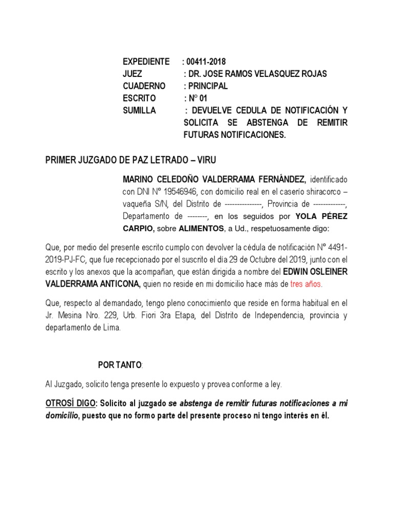 Devolucion de Notificacion | PDF