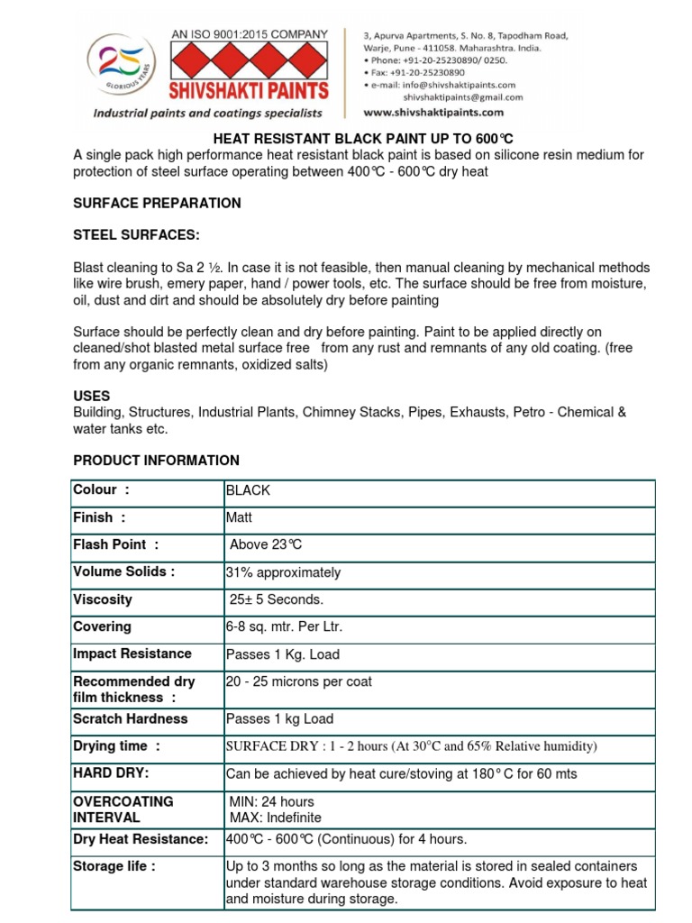 Spec of HR Black 600 Degree | PDF | Paint | Procedural Knowledge