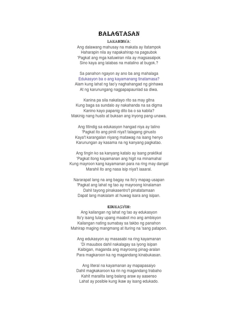 BALAGTASAN | PDF