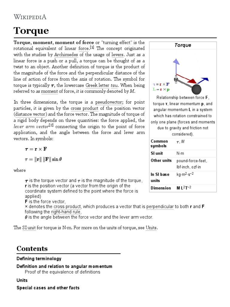 Torque | PDF | Torque | Power (Physics)