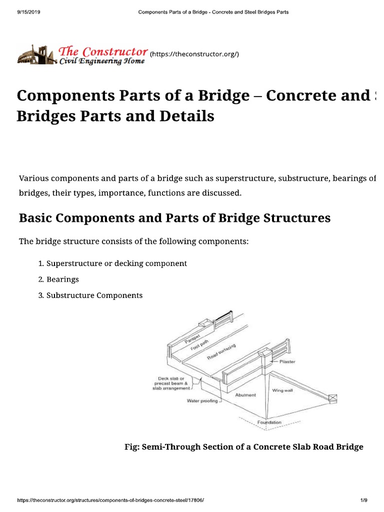 Components of Bridge | PDF