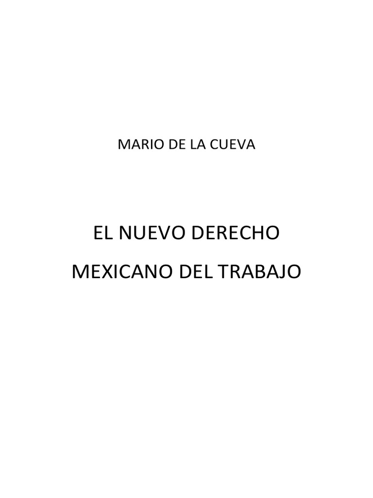 Mario de La Cueva PDF | PDF | Derecho laboral | Capitalismo