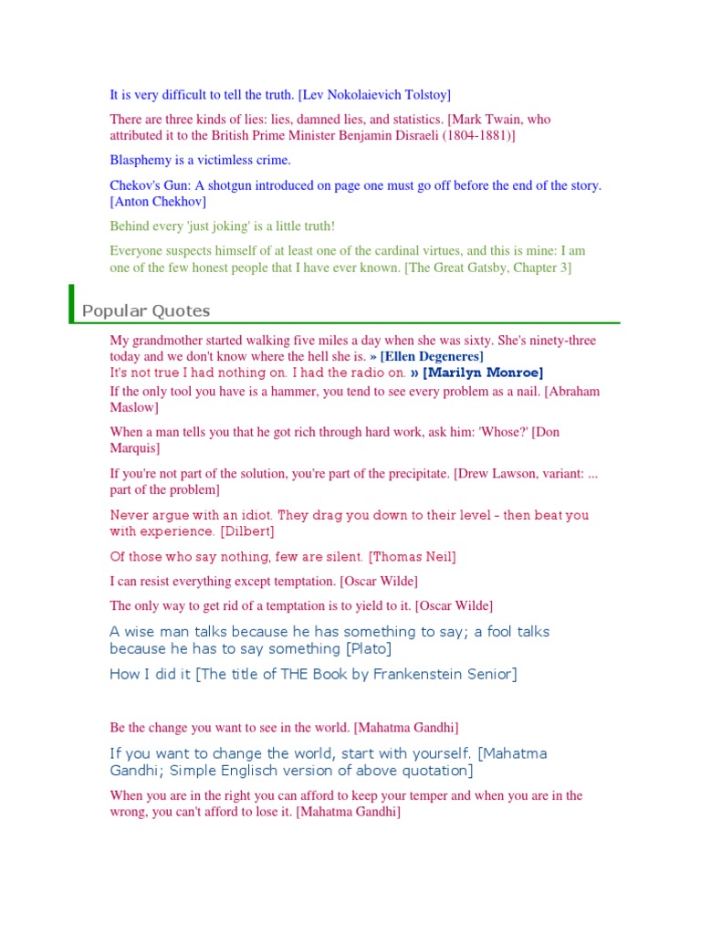 Famous Quotes | PDF