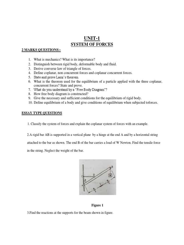 Engineering Mechanics Question Bank | PDF | Friction | Rotation Around ...