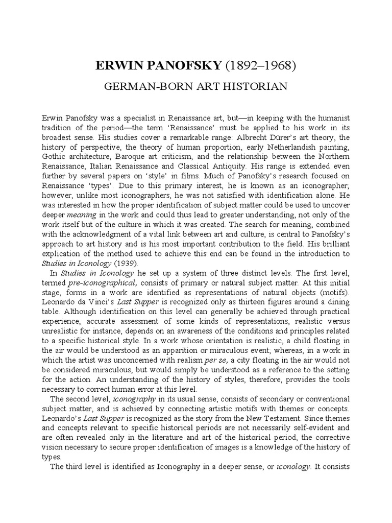 Panofsky Ervin Studies | PDF | Art History | Aesthetics
