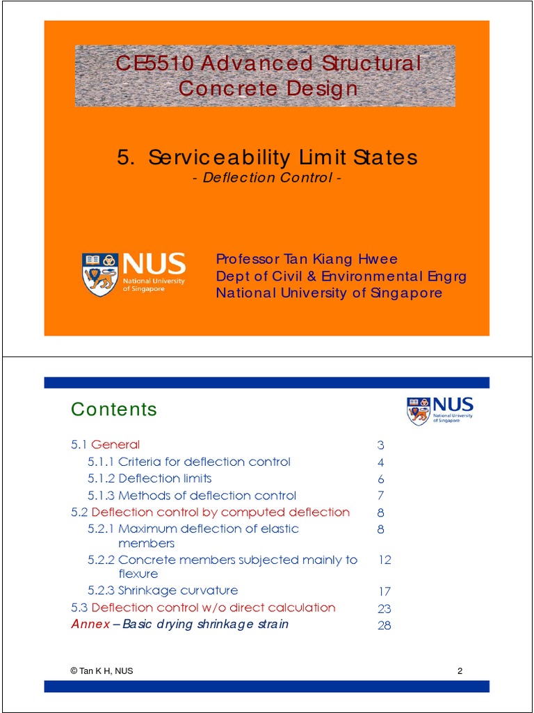 5-SLS - Deflection Control (2019) PDF | PDF | Elasticity (Physics ...