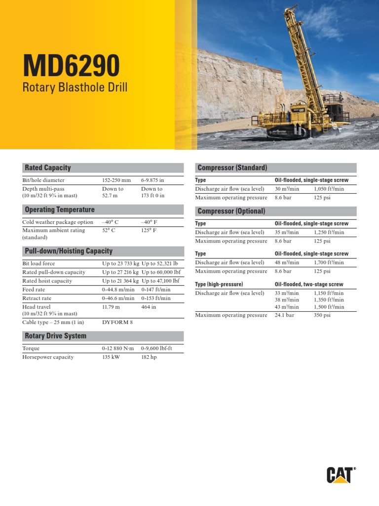 Cat MD6290 | PDF | Horsepower | Drill