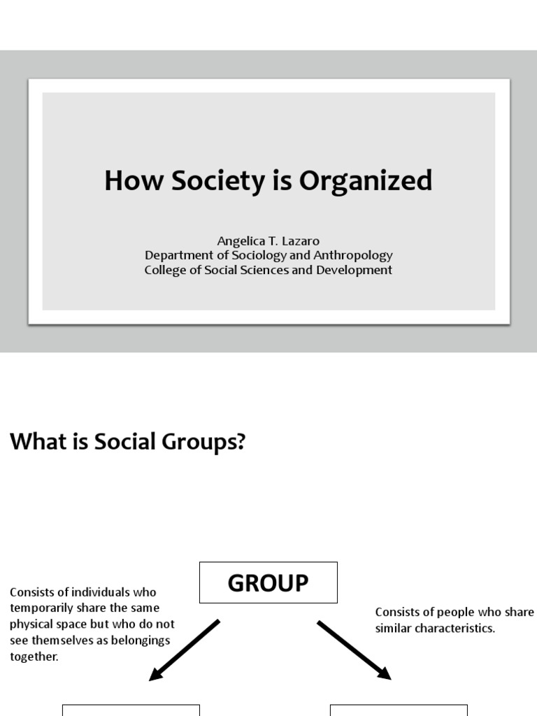 LESSON 5 - How Society Organized PDF | PDF | Social Group | Solidarity