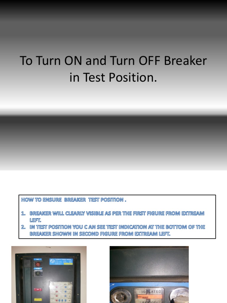 L&T ACB Operation For Rackin & Rackout | PDF