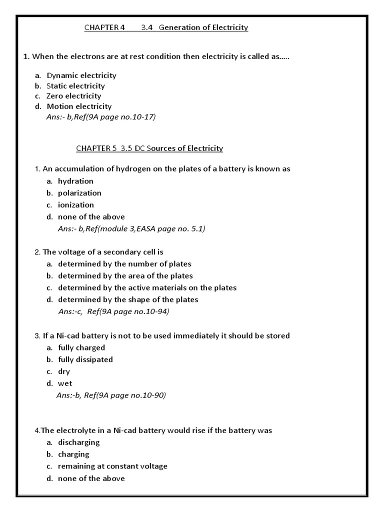 DGCA Module-3 Ques | PDF | Electric Current | Rechargeable Battery