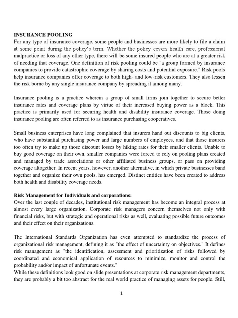 Risk Management Notes | PDF | Insurance | Risk Management