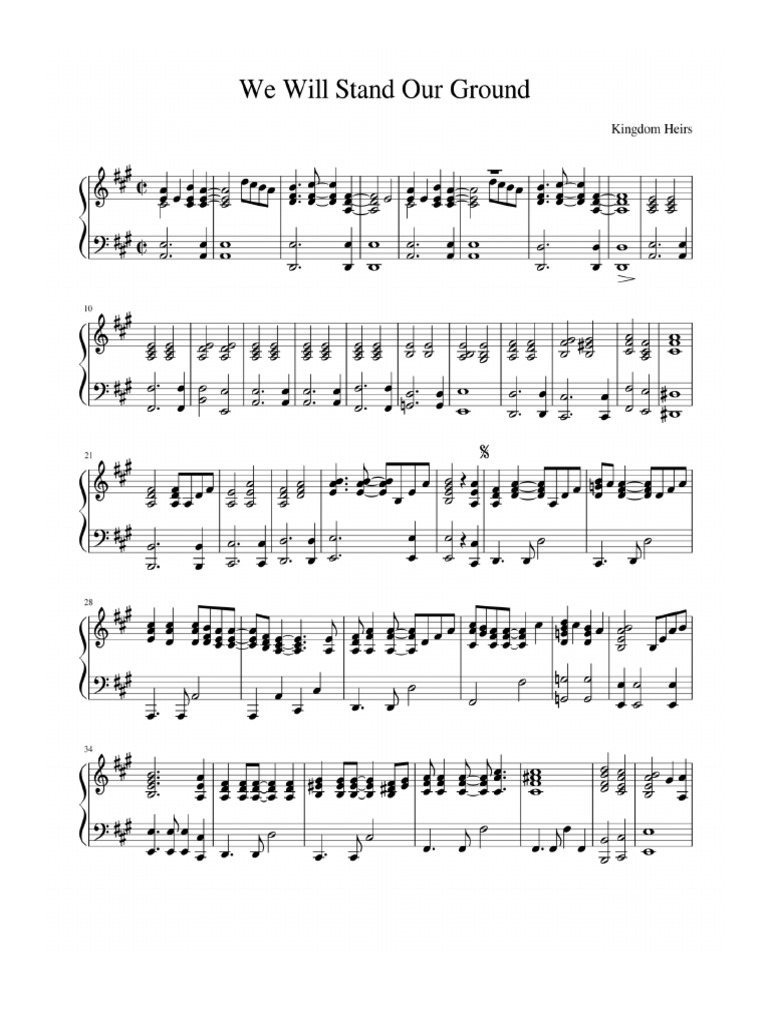 We Will Stand Our Ground Accom. Sheet Music | PDF