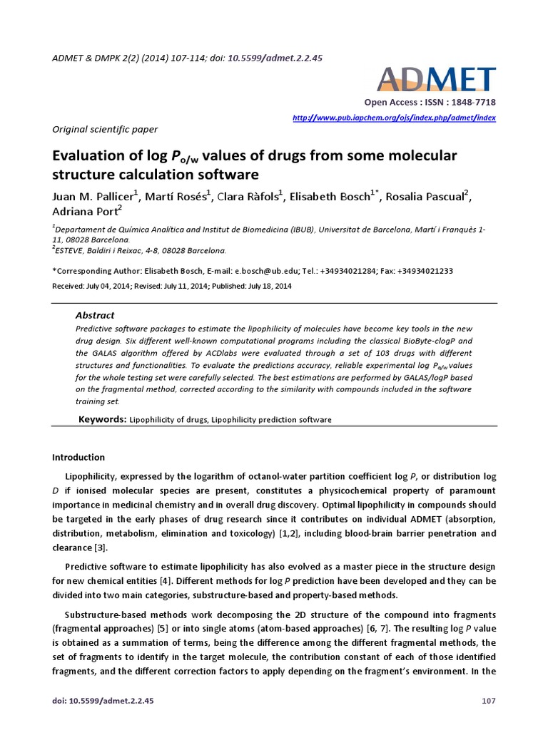 Drugs Log Kow | PDF | Correlation And Dependence | Logarithm Drugs Log Kow | PDF | Correlation And Dependence | Logarithm