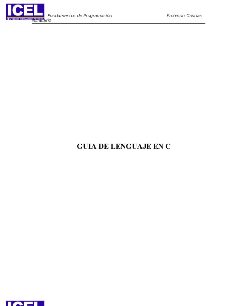 Guia Lenguaje C | PDF | Compilador | Lenguaje de programación