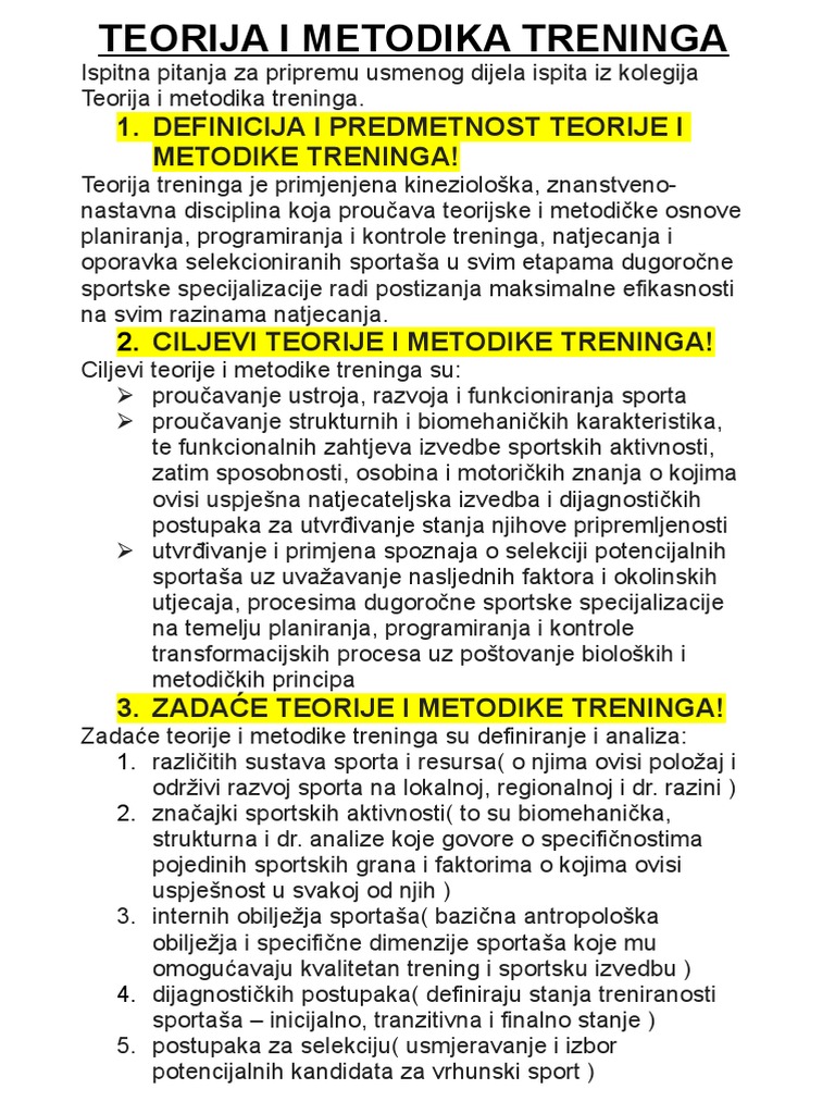 Teorija Usmeni Skripta | PDF