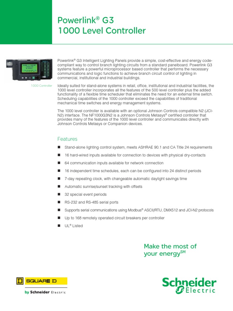 Powerlink® G3 1000 Level Controller | PDF | Electrical Engineering ...