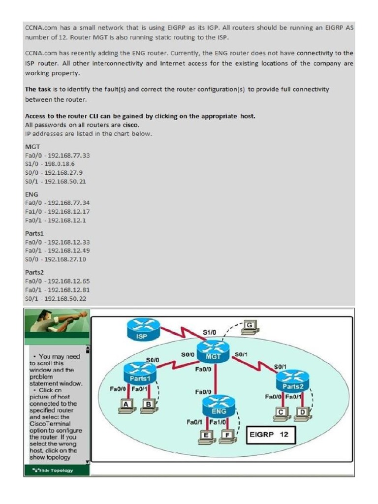 EIGRP Lab PDF | PDF | Router (Computing) | Networking Standards