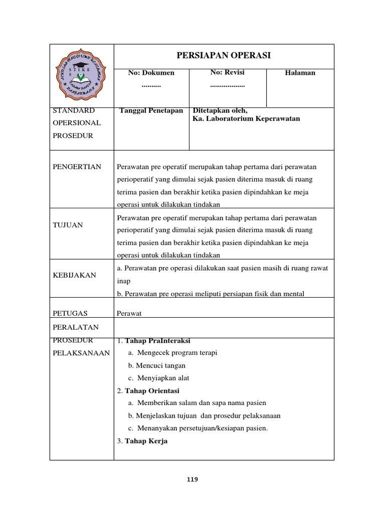 Persiapan Operasi | PDF