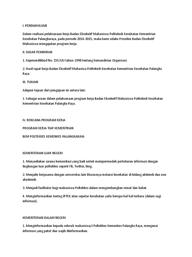 Contoh Rencana Proker | PDF