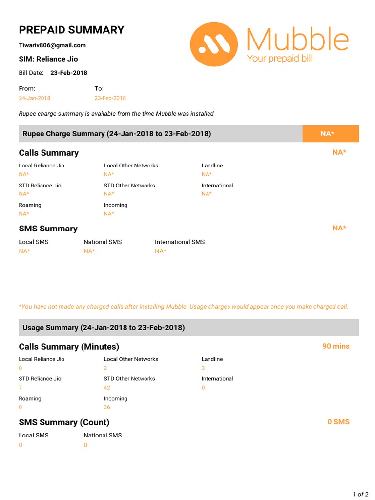 Reliance Jio-Madhya Pradesh & Chhattisgarh - Bill | PDF | Mobile ...
