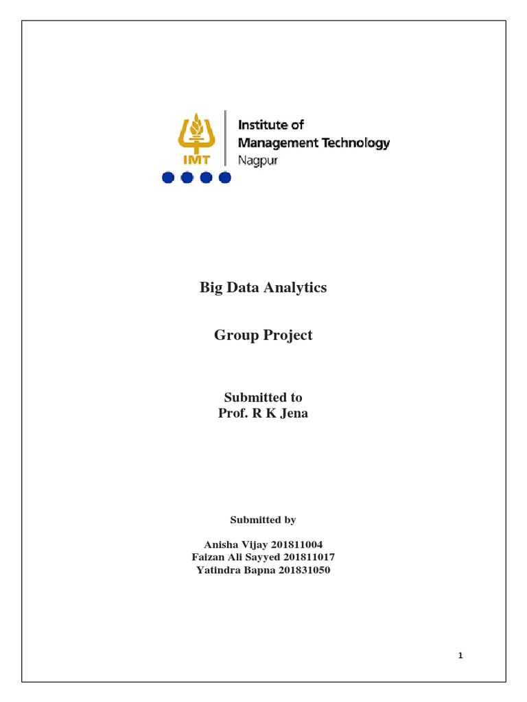Big Data Analytics - Project | PDF | Apache Hadoop | Map Reduce