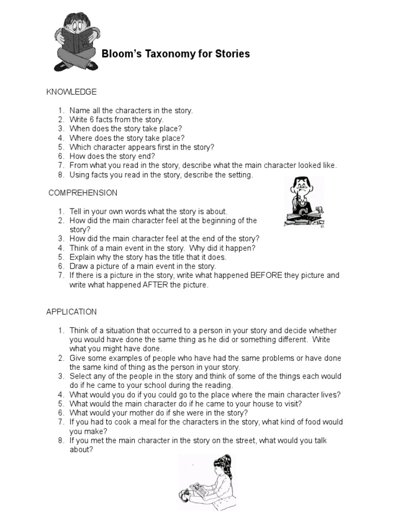Bloom's Taxonomy for Analyzing Stories | PDF