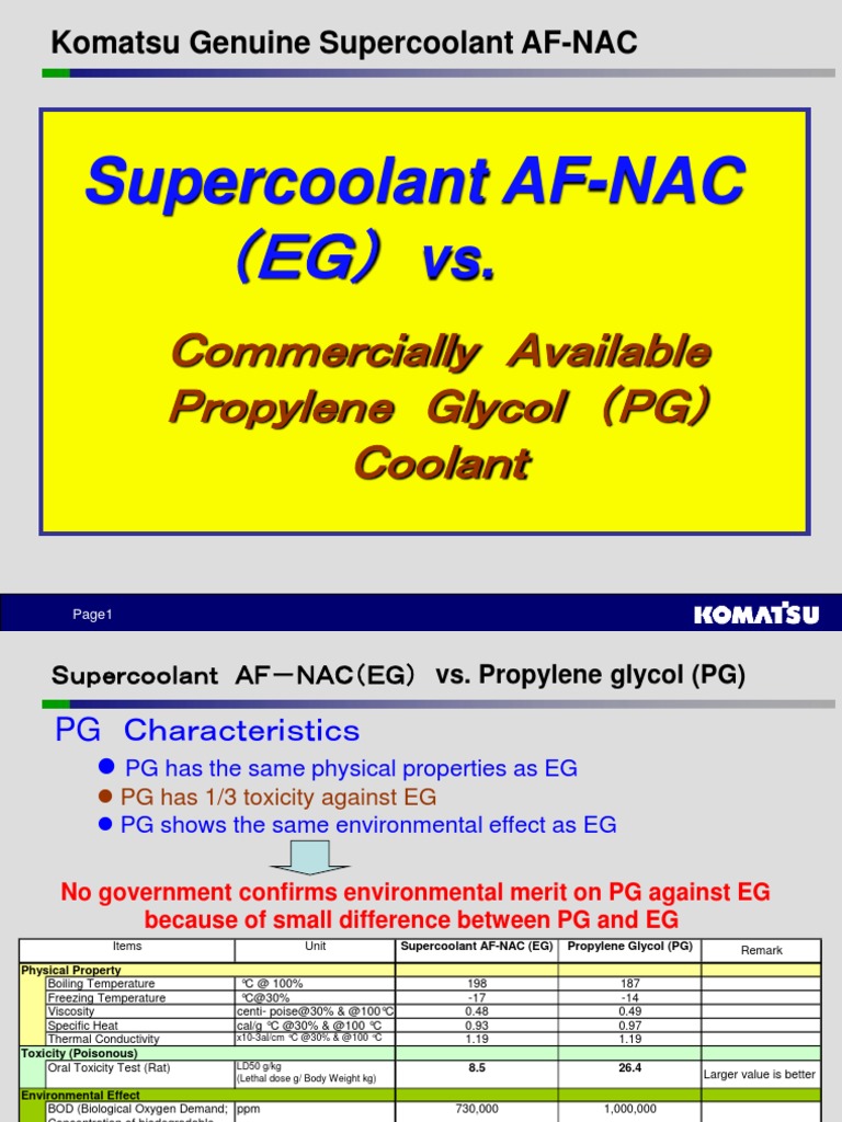 Komatsu Supercoolant AF-NAC Overview | PDF | Chemical Substances ...