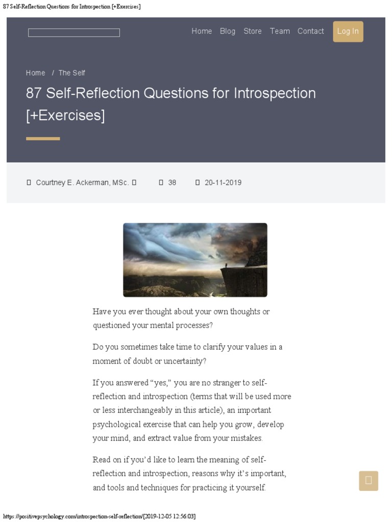 87 Questions for Self-Reflection | PDF | Mental Processes ...