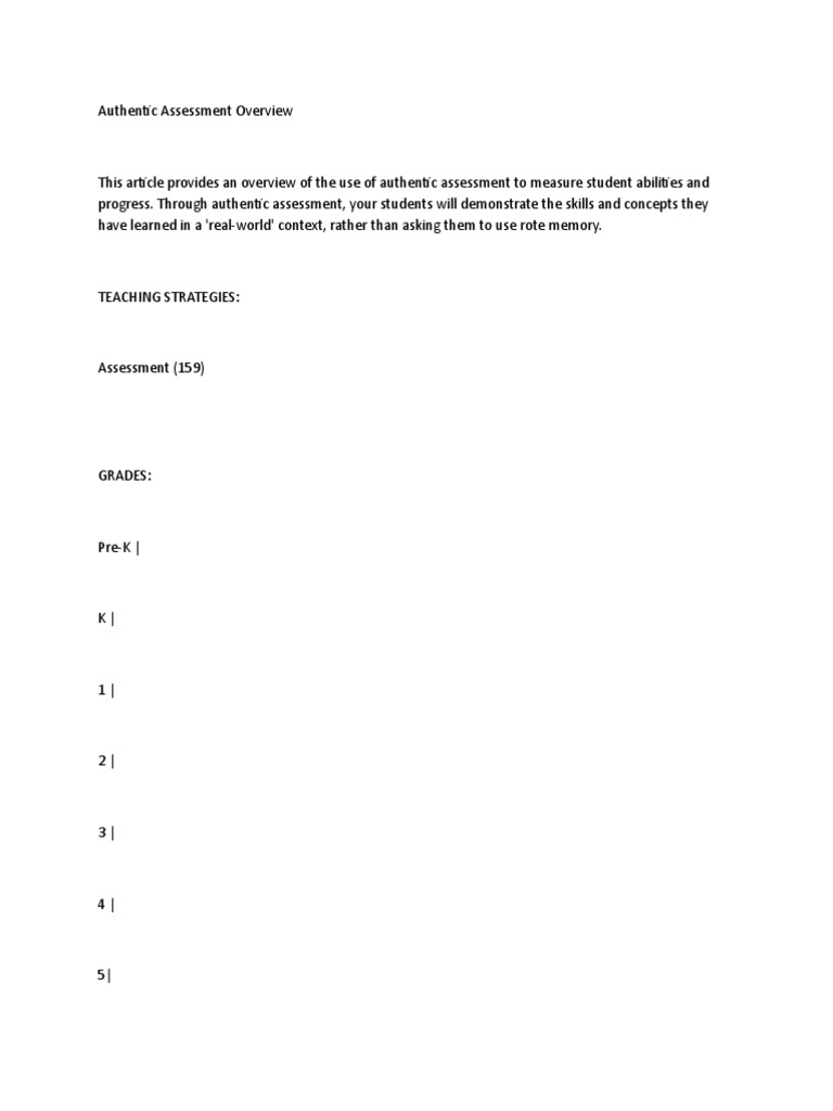 Authentic Asses | PDF | Educational Assessment | Learning