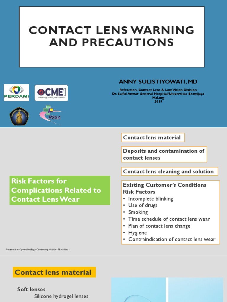 Contact Lens Warning and Precautions PDF | PDF | Contact Lens | Cornea