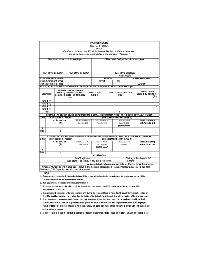 Form 16 Guide for Salaried Taxpayers | PDF | Employee Benefits | Tax ...