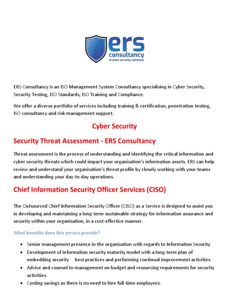 ERS Consultancy | PDF | Penetration Test | Information Security