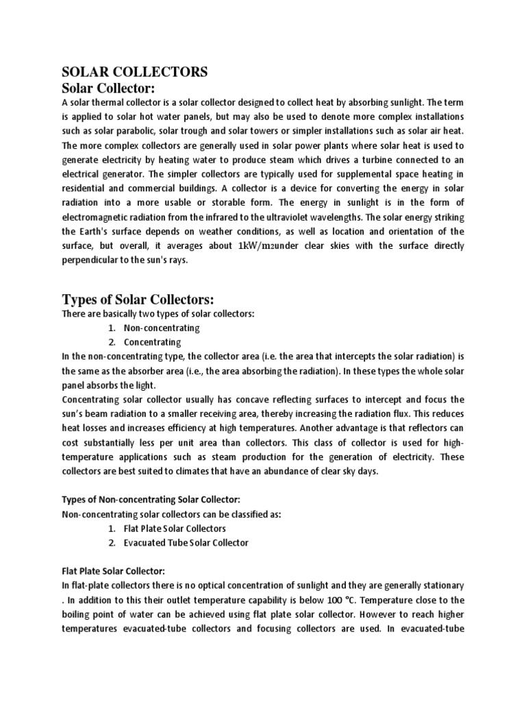 Solar Collectors Understanding | PDF | Solar Energy | Heat Transfer