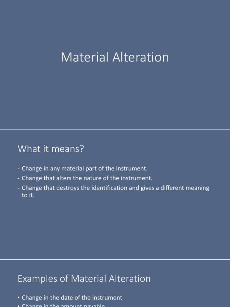 Understanding Material Alteration | PDF | Finance & Money Management
