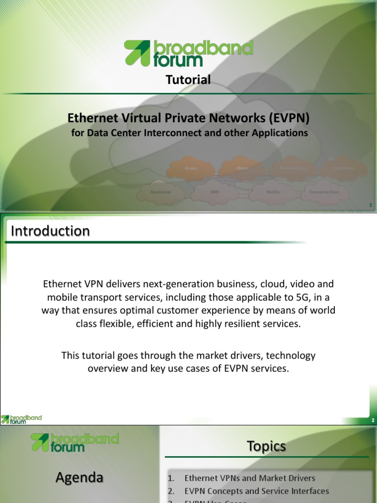 BBF EVPN Tutorial PDF | PDF | Virtual Private Network | Multiprotocol Label Switching