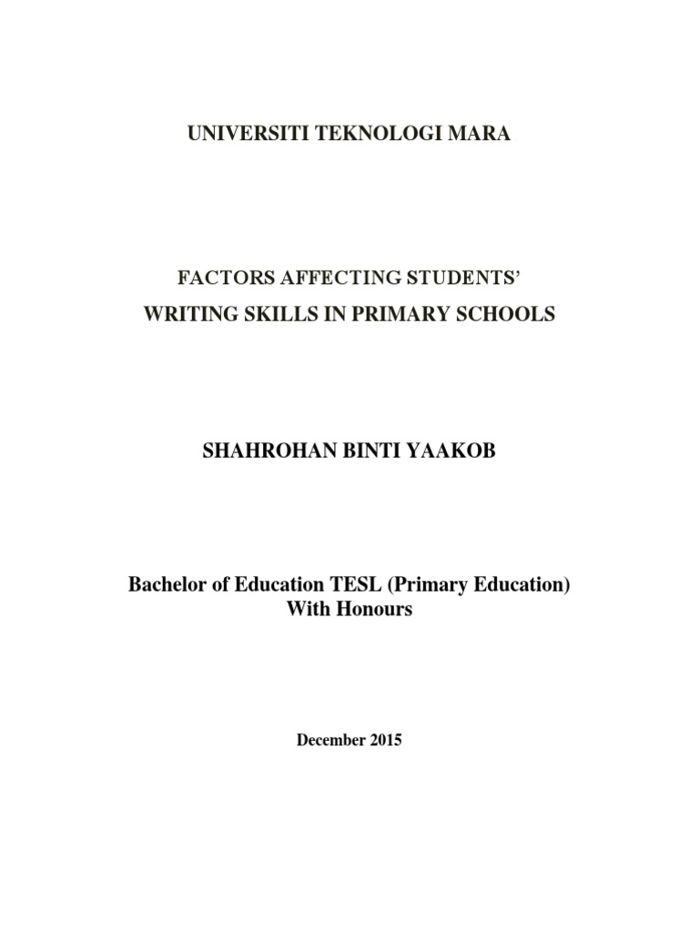 Factors Affecting Students Writing Skill PDF | PDF | Self Efficacy ...