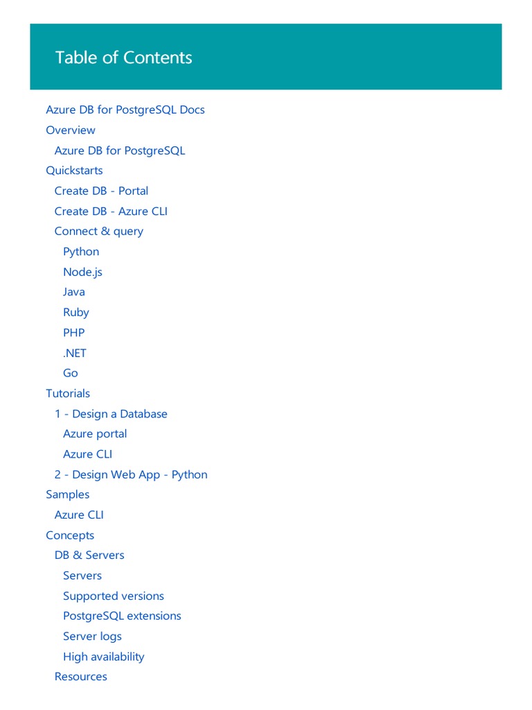 Azure PostgreSQL | PDF | Postgre Sql | Microsoft Azure