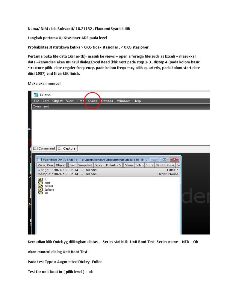 Uji Stasioner ADF Dan ECM | PDF