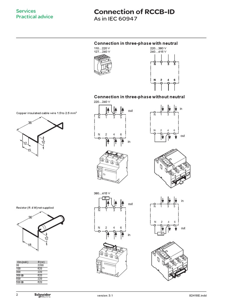 Connection of RCCB-ID-EN PDF | Download Free PDF | Components ...