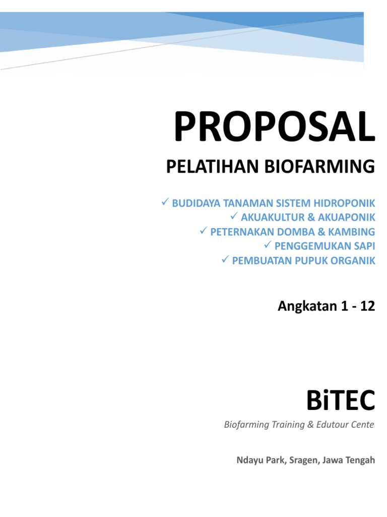 Contoh Proposal Pelatihan | PDF