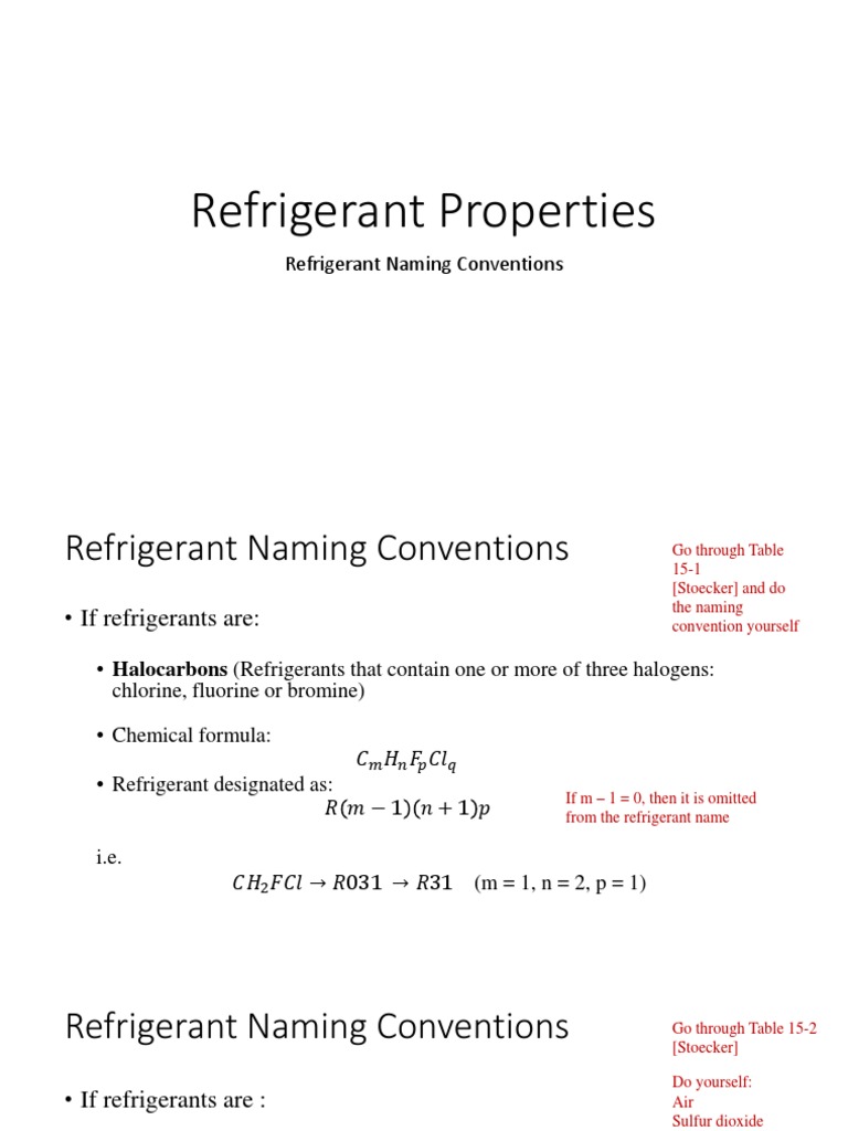 Refrigerant Naming Conventions | PDF | Chemistry | Sets Of Chemical ...