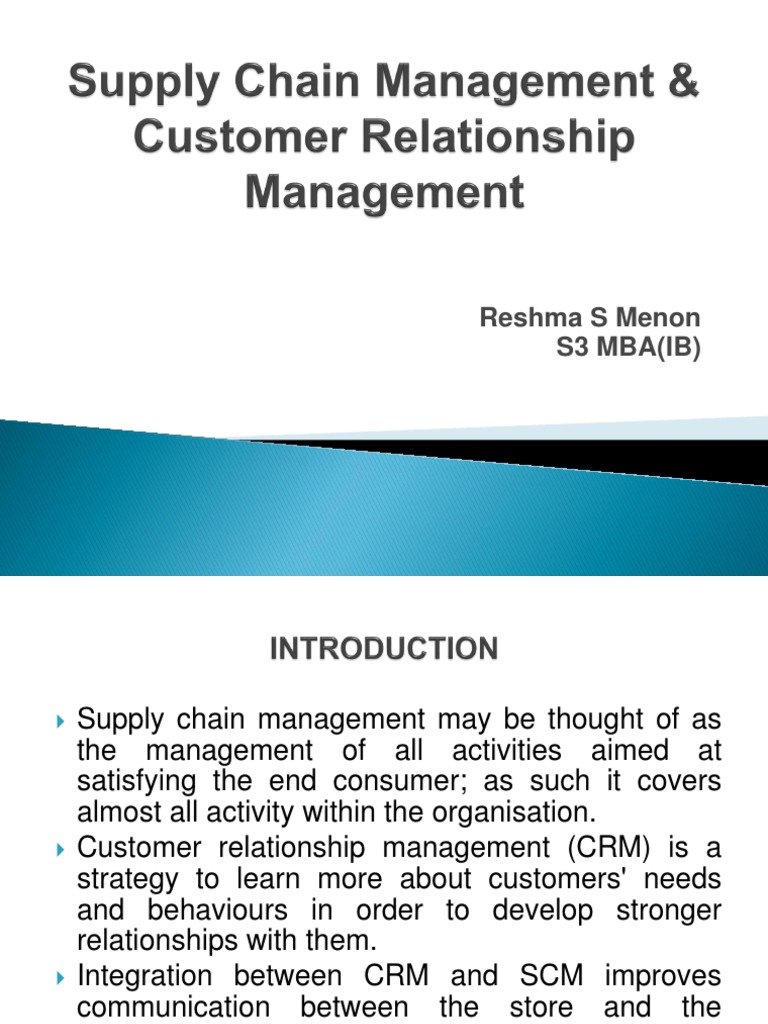 CRM and SCM Integration for Improved Customer Communication | PDF ...